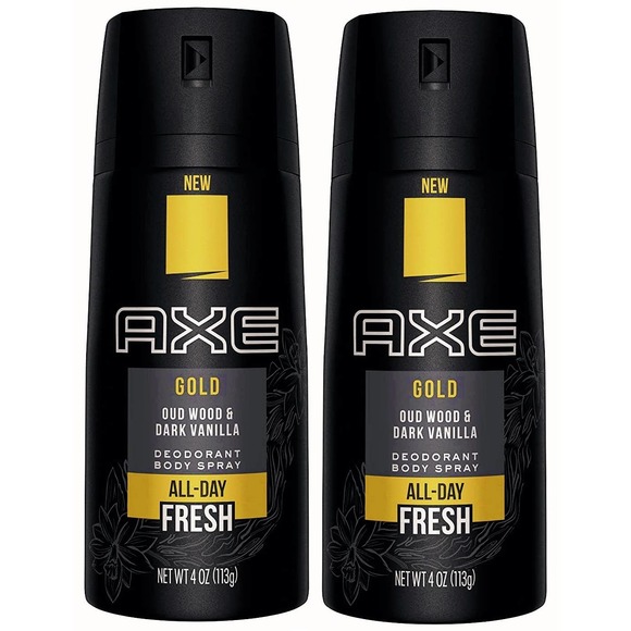 Axe | Grooming | 2 Axe Gold Body Spray Oud Wood Dark Vanilla Deodorant ...